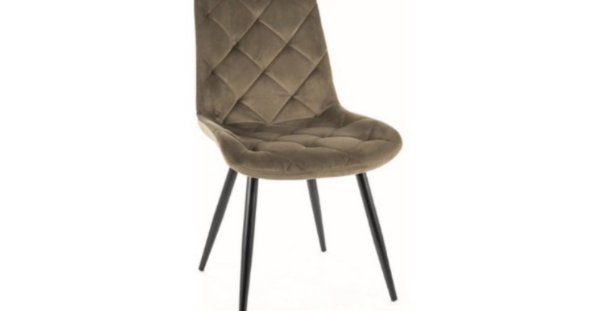 Scaun tapitat RALPH VELVET modern, catifea olive 51x63xH88cm, picioare ...