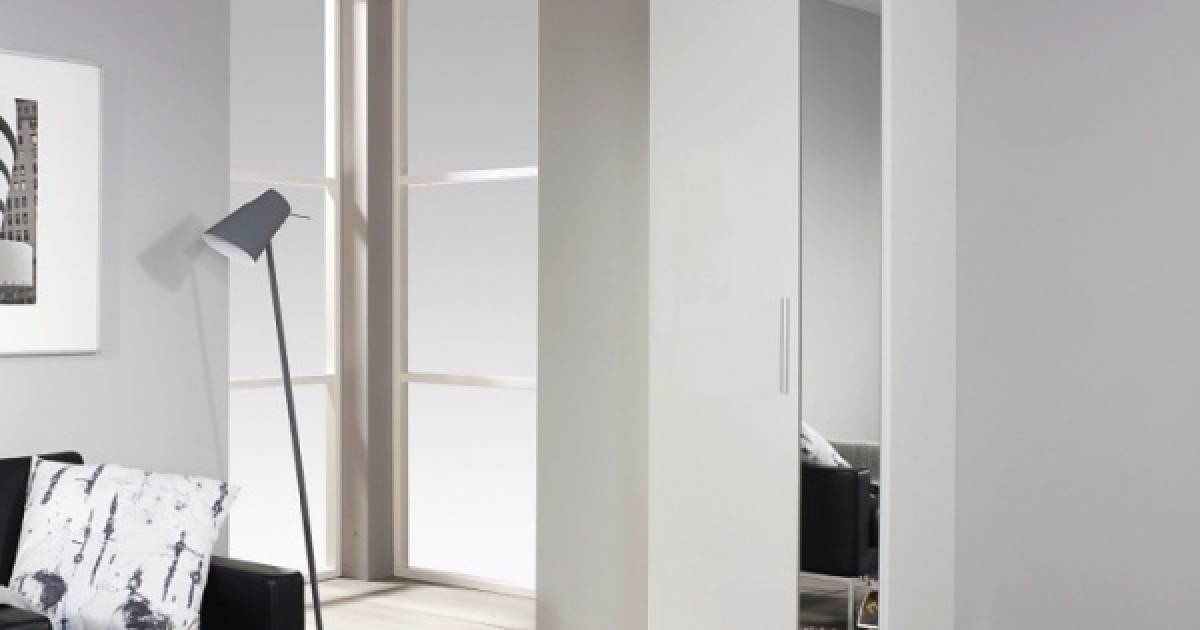 Dulap cu 2 usi cu balamale MINOSA 69x197x41cm alb alpin/ oglinda, maner ...