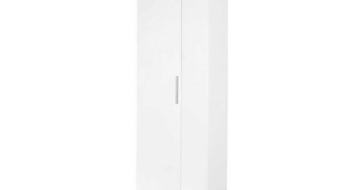 Dulap cu 2 usi cu balamale MINOSA 69x197x41cm alb alpin, maner aluminiu ...