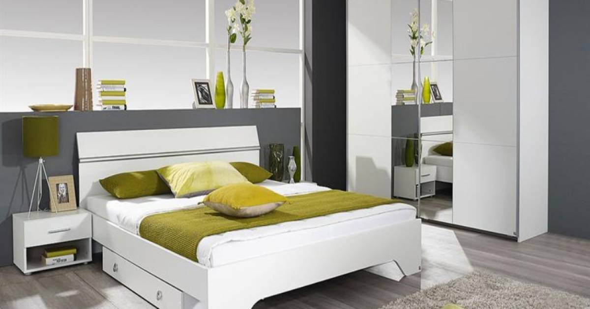 FELLBACH Cadru pat + 2 noptiere (160x200cm) alb alpin | Möbelhaus ...