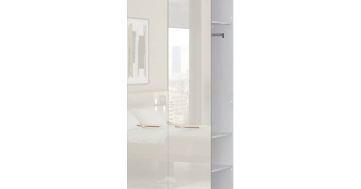 Extensie dulap cu 2 usi cu balamale GALA 90x224x56cm bej lucios/ Nuc ...