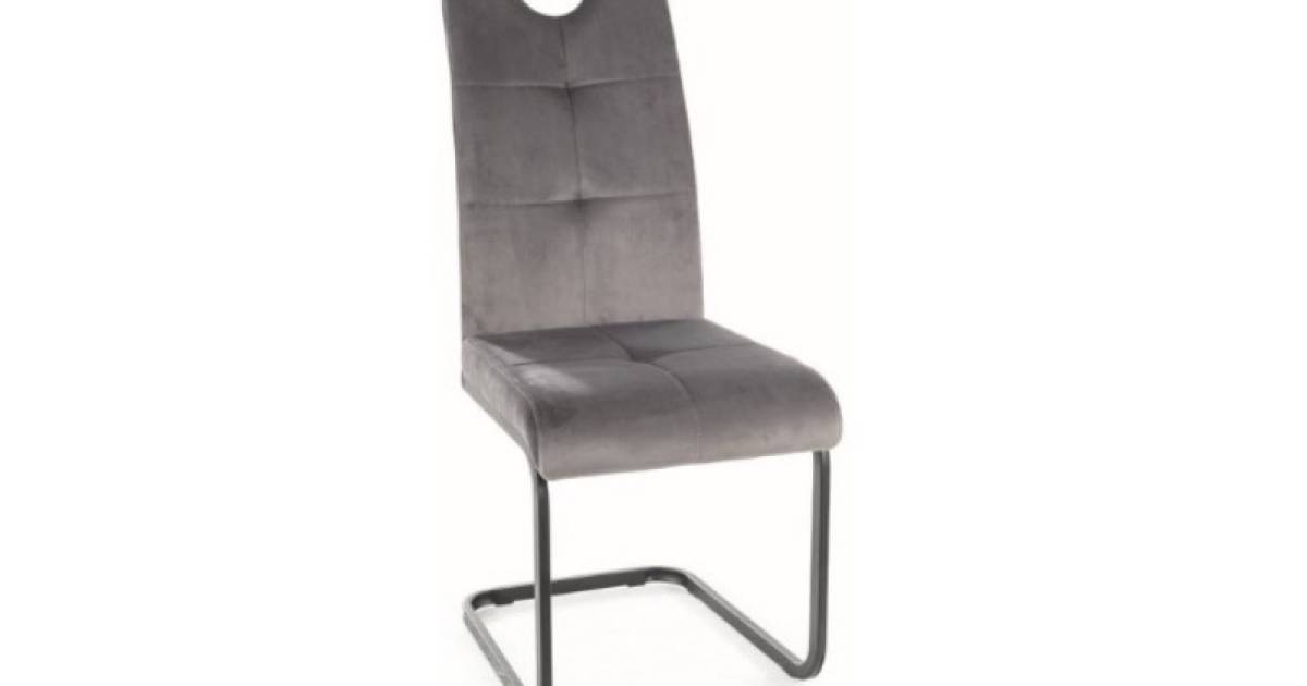 Scaun tapitat AXO VELVET catifea grey 43x47xH101cm, picioare crom ...