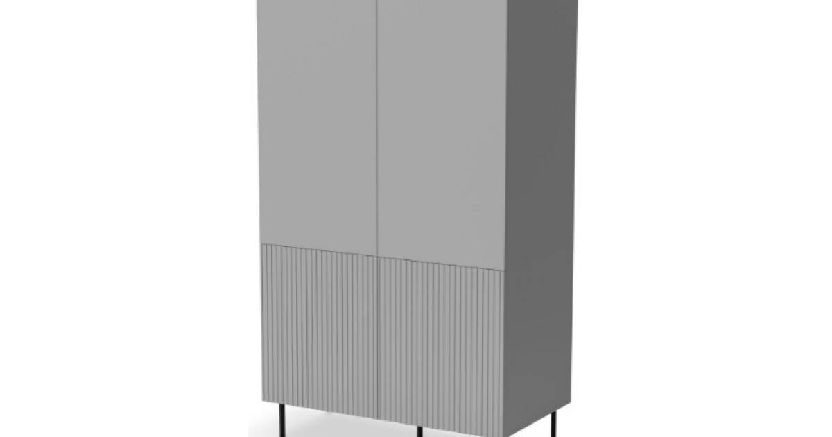 Dulap cu 4 usi ASENSIO 80x185x54cm gri | Möbelhaus | Mobileaza-ti casa ...