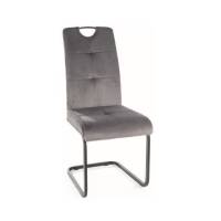 Scaun tapitat AXO VELVET catifea grey 43x47xH101cm, picioare crom ...